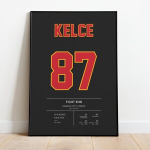 Travis Kelce Black Jersey Poster, Kansas City Chiefs Wall Art, Football ...
