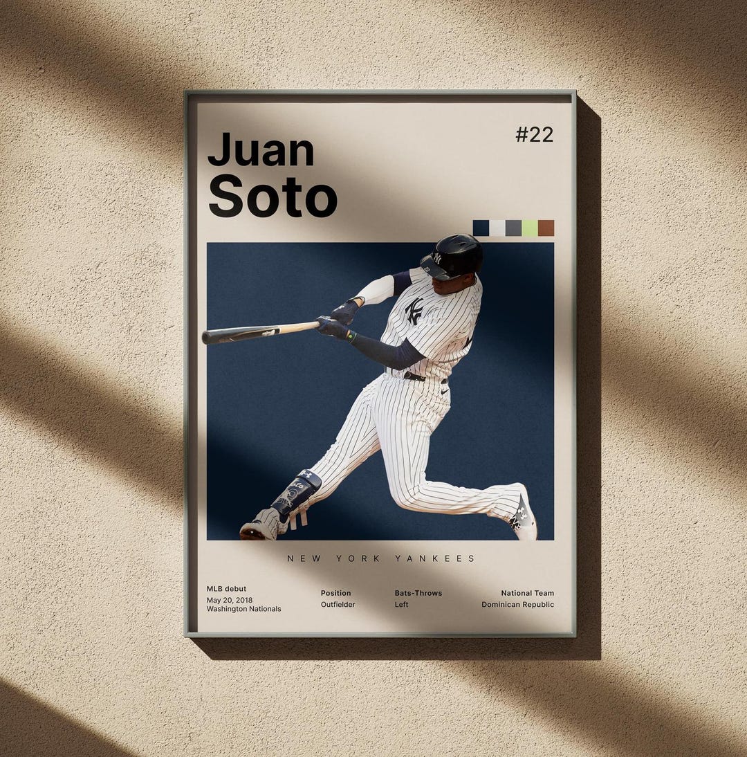 Juan Soto Poster, Baseball Wall Art, Baseball Wall Decor, Baseball Fan ...