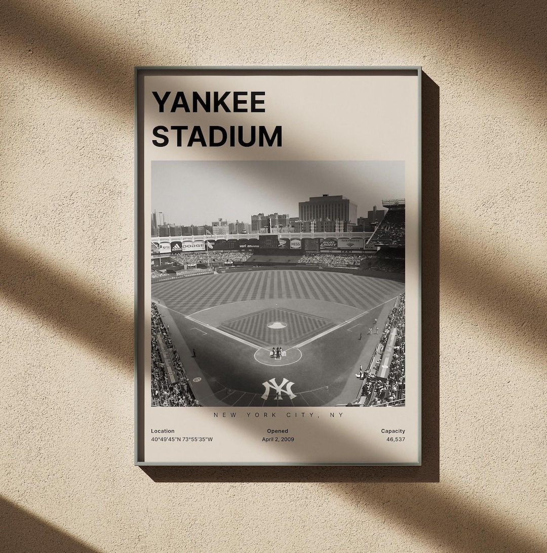 Yankee Stadium Poster, Baseball Wall Art, Baseball Fan Gifts, Baseball ...