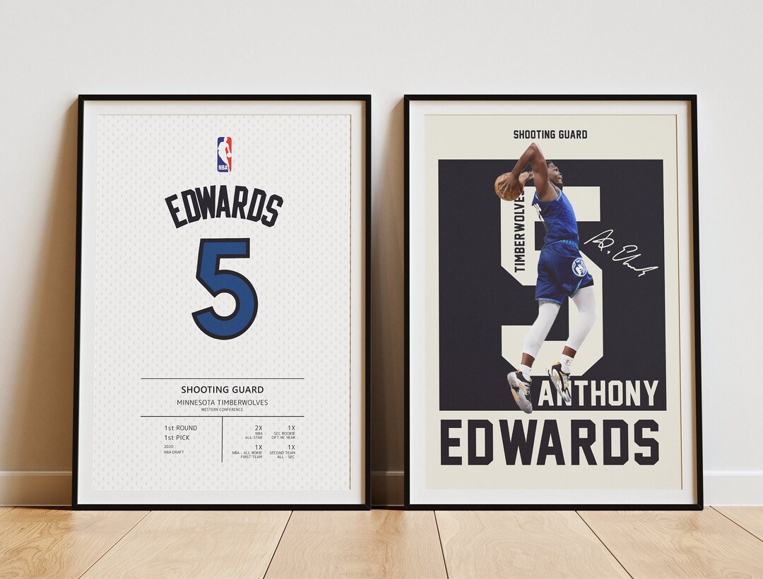 Anthony Edwards Set of 3 Posters, Minnesota Timberwolves Poster, NBA ...