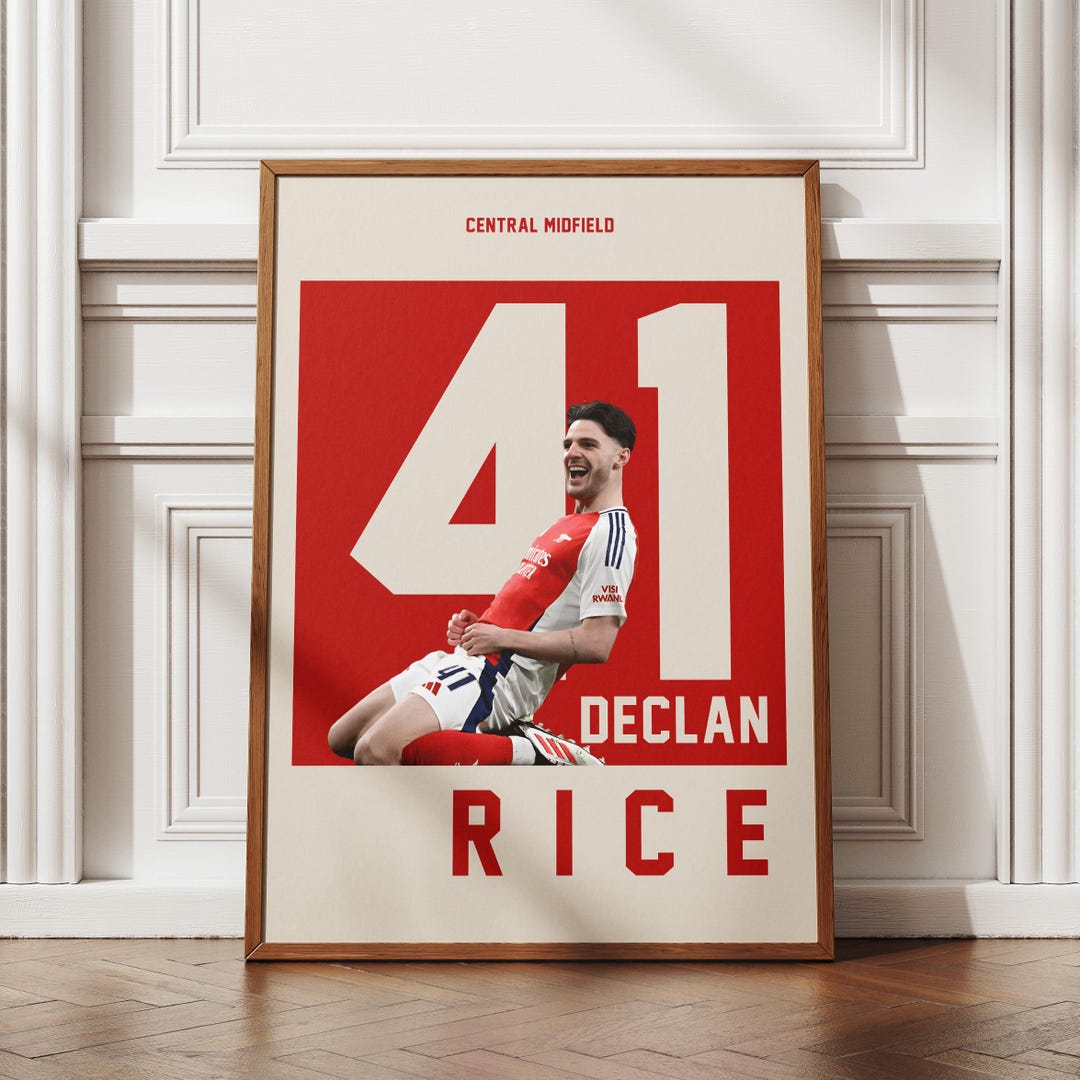 Declan Rice Poster, Football Print, Soccer Wall Art, Football Fan Gifts ...
