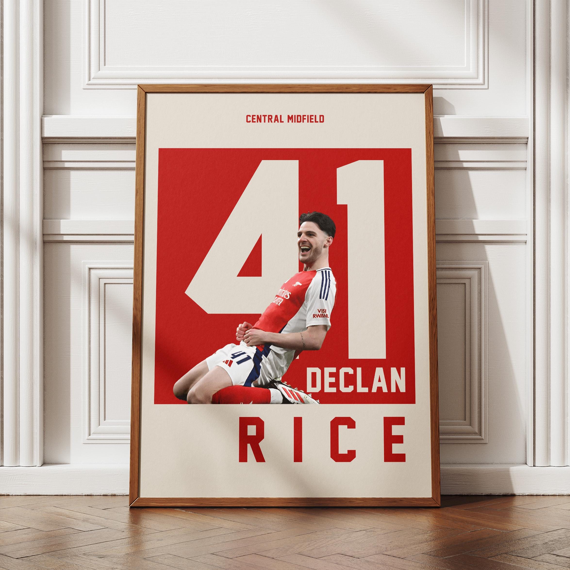 Declan Rice Poster, Football Print, Soccer Wall Art, Football Fan Gifts ...
