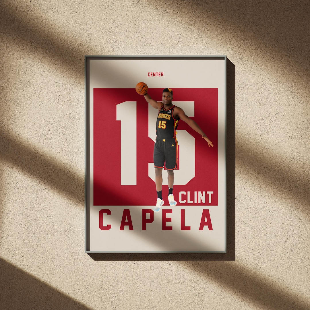 Clint Capela Poster, Basketball Print, Basketball Fan Gifts, Basketball ...