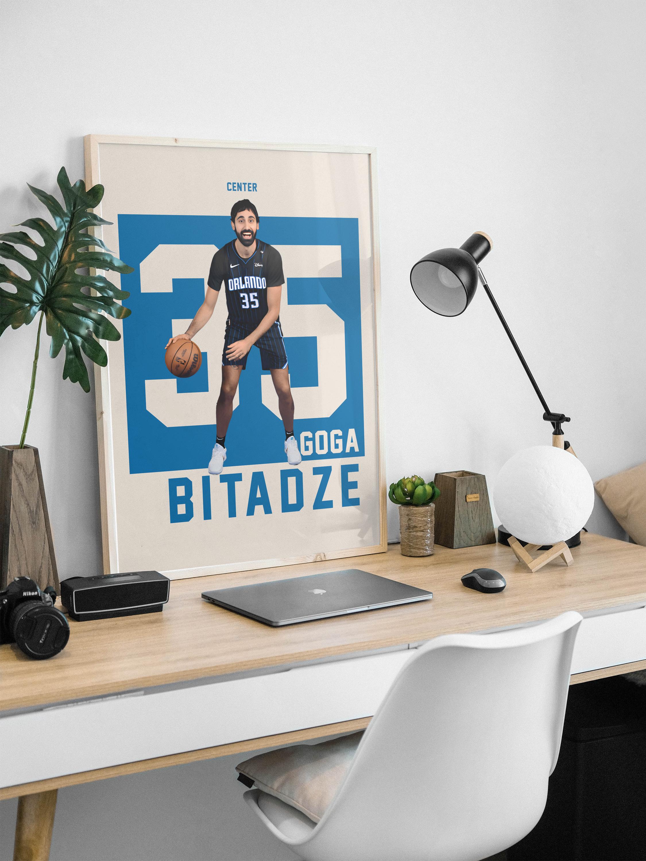 Goga Bitadze Poster, Basketball Print, Basketball Fan Gifts, Basketball ...