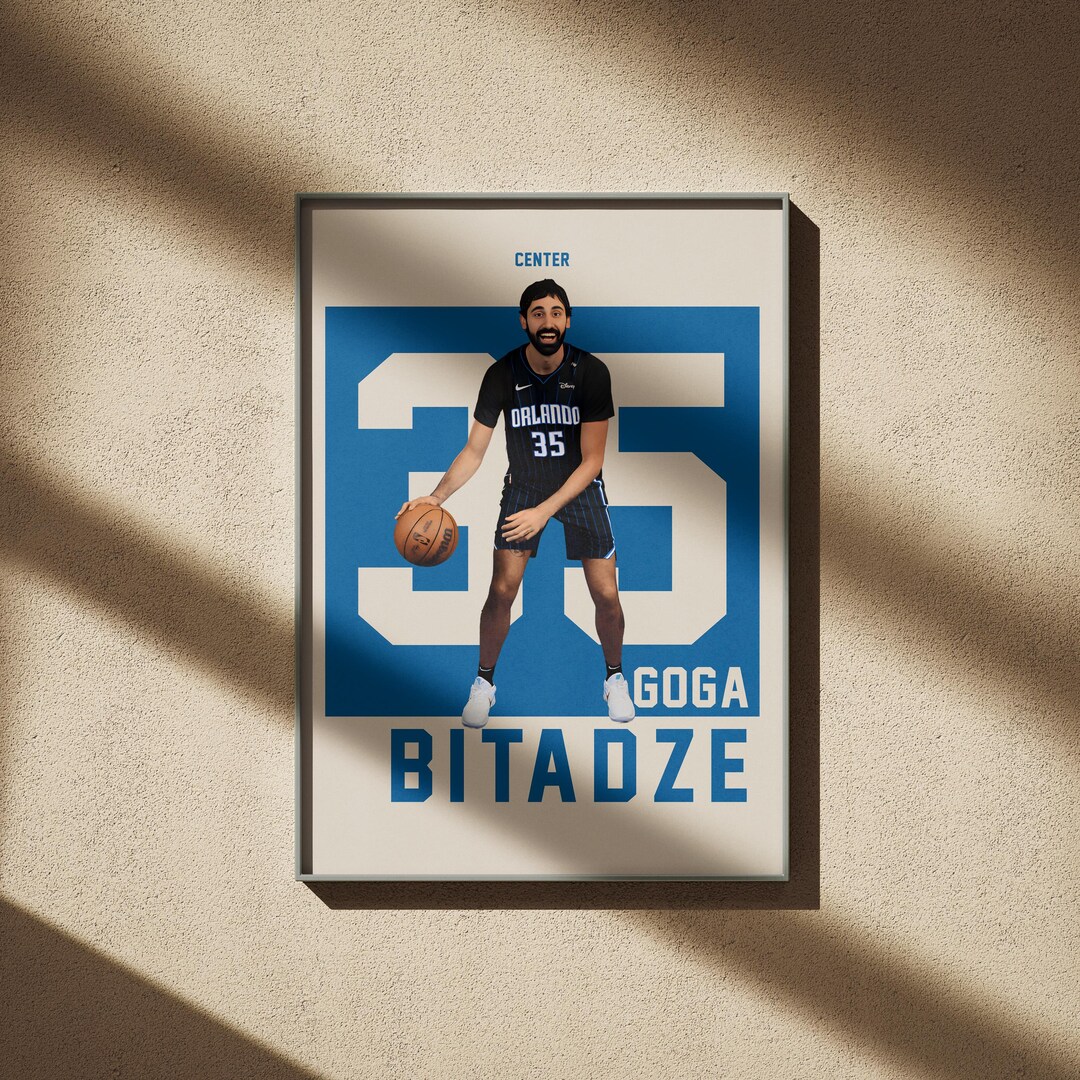 Goga Bitadze Poster, Basketball Print, Basketball Fan Gifts, Basketball ...
