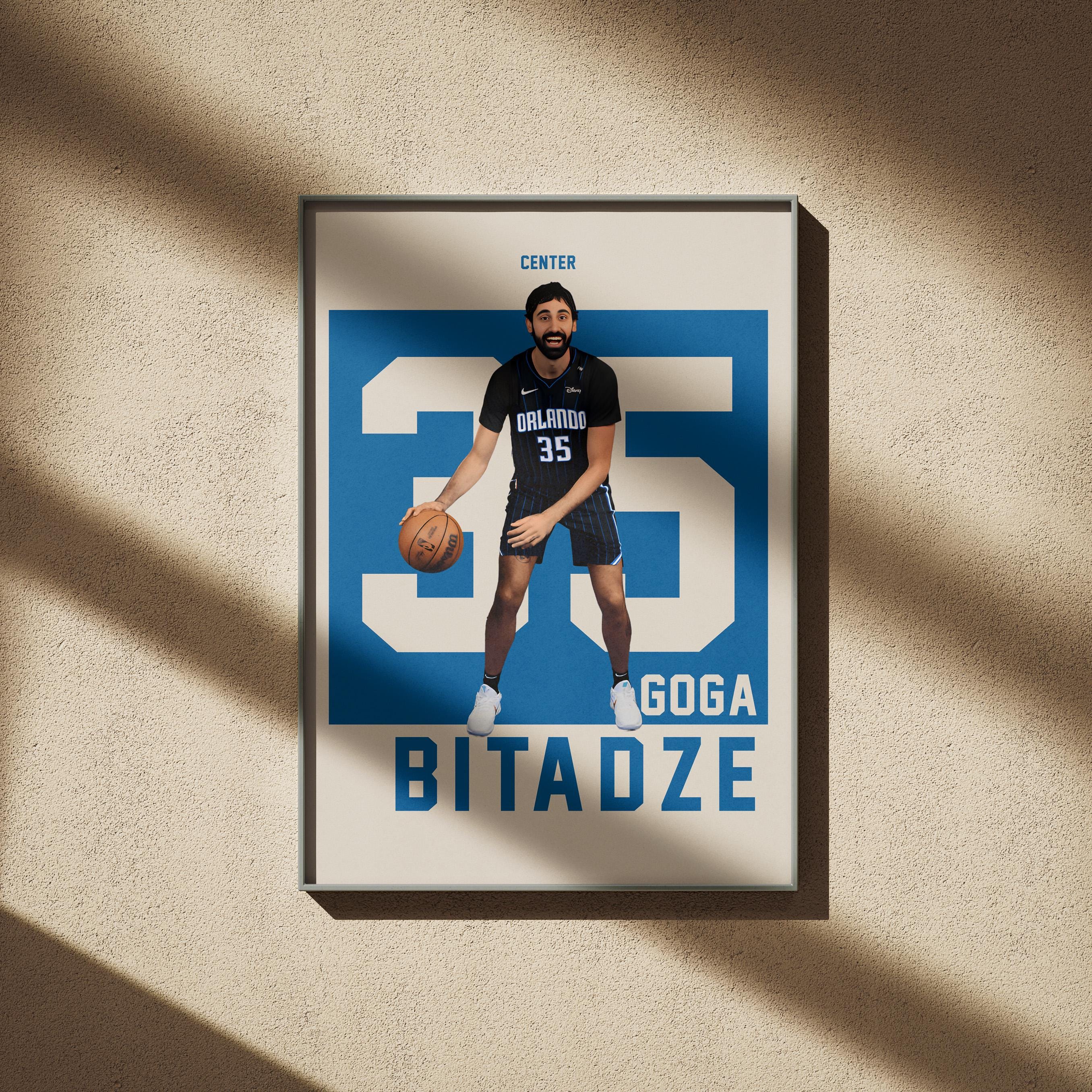 Goga Bitadze Poster, Basketball Print, Basketball Fan Gifts, Basketball ...