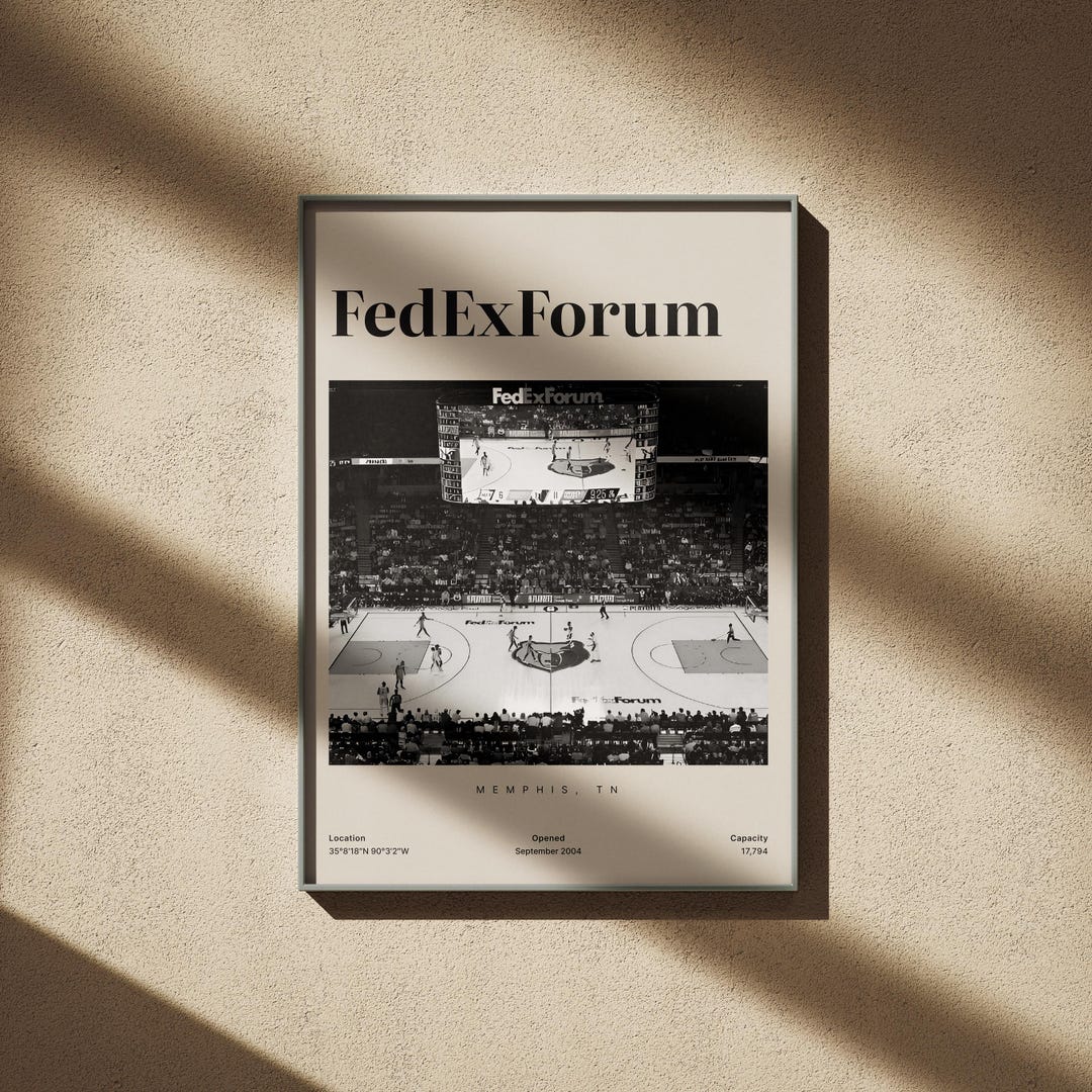 Fedexforum Stadium Poster, Basketball Print, Basketball Fan Gifts ...