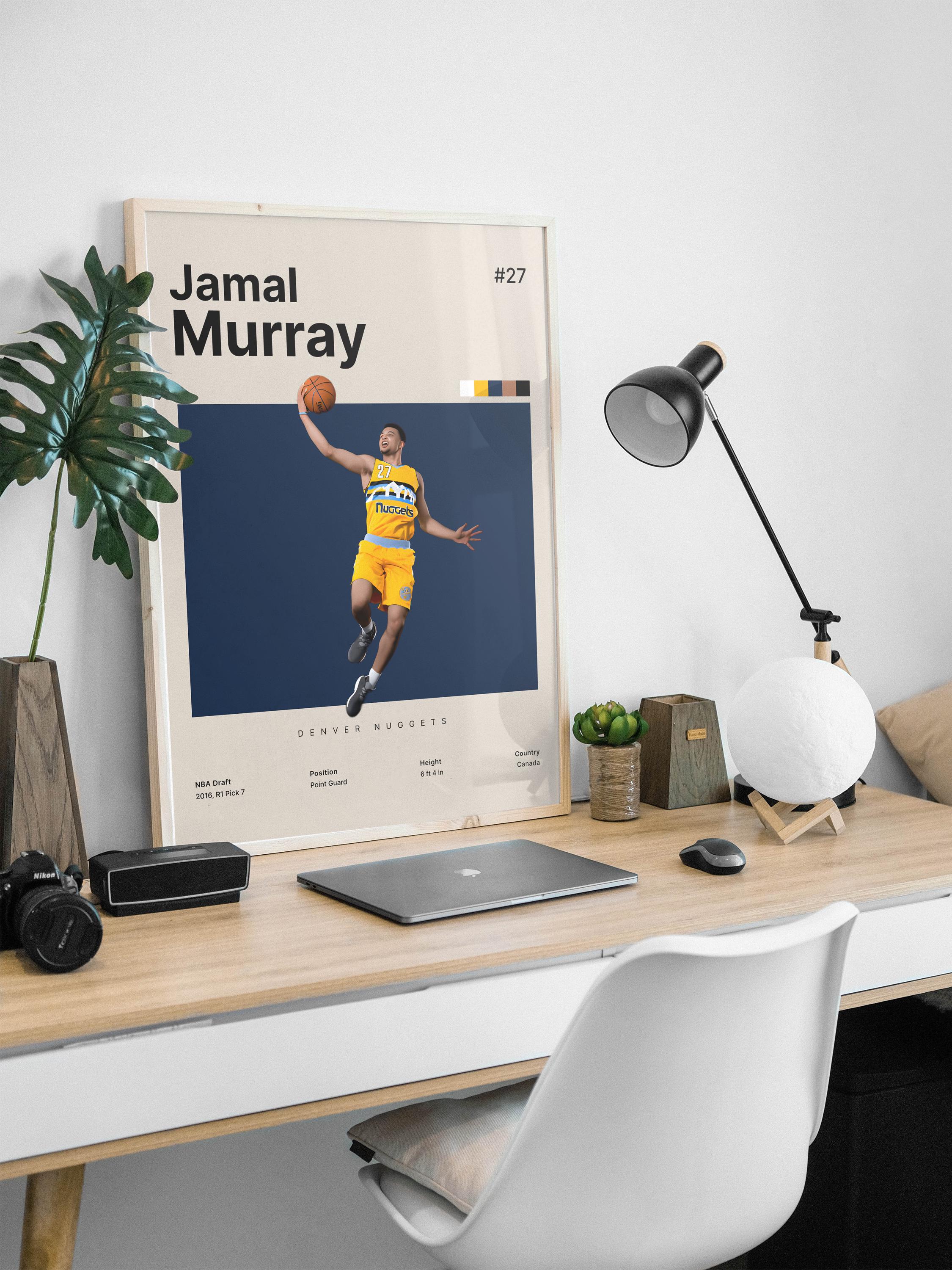 Jamal Murray Poster, Basketball Print, Basketball Fan Gifts, Basketball ...
