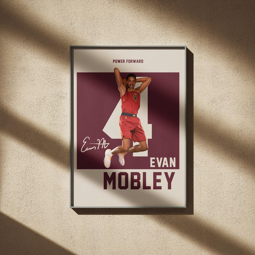 Evan Mobley Poster, Cleveland Cavaliers Wall Art, Basketball Fan Gifts ...