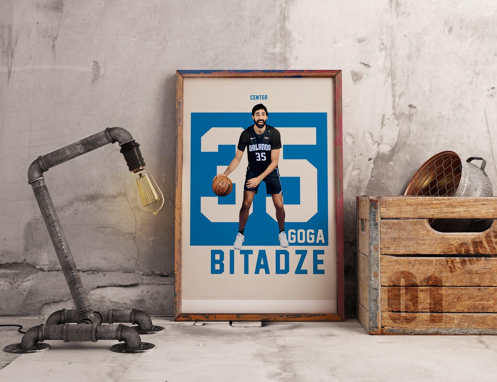 Goga Bitadze Poster, Basketball Print, Basketball Fan Gifts, Basketball ...