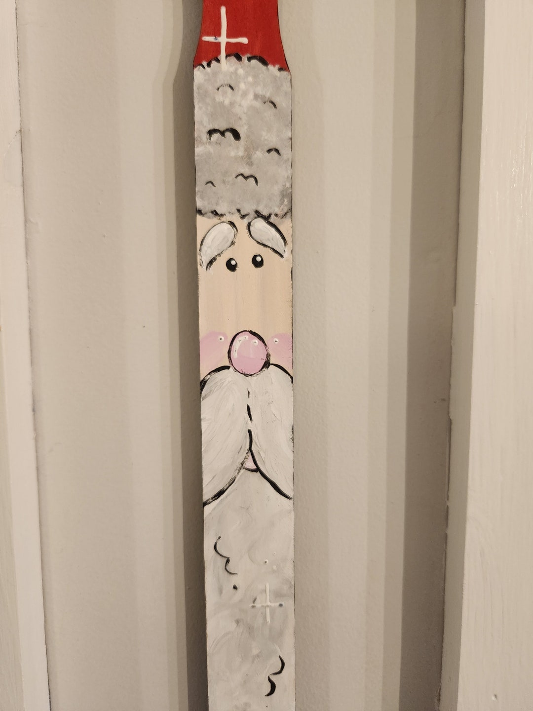 Santa Claus Repurposed Paint Stick Wall Hanging Christmas - Etsy