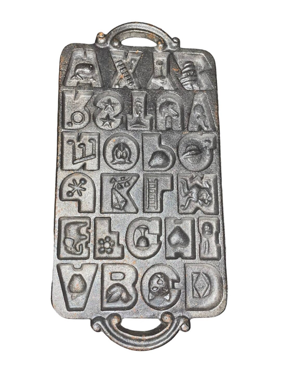 Vintage Cast Iron Alphabet Cornbread Muffin Pan - Etsy