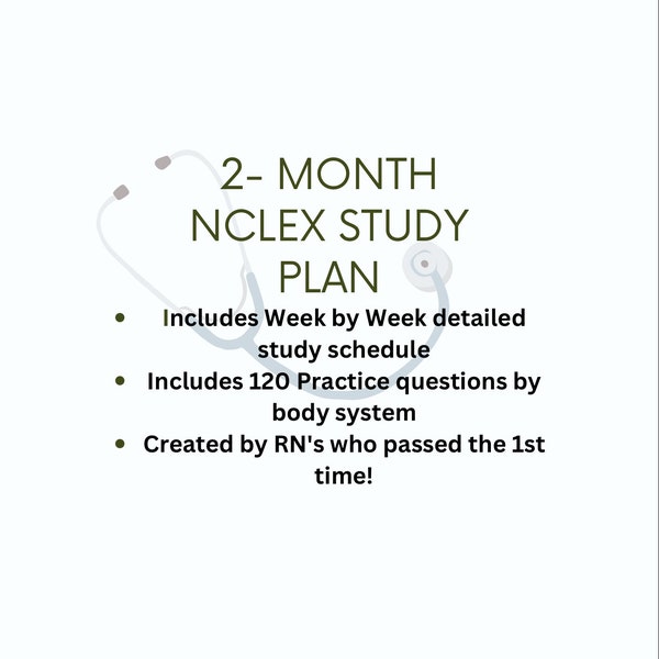 Nclex Study Calendar - Etsy