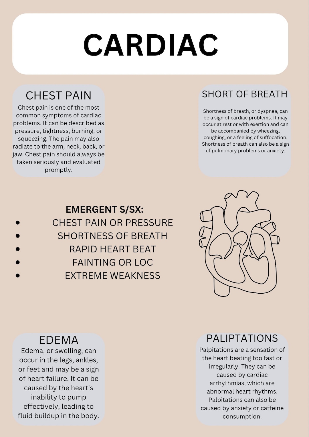NCLEX Cardiac Quick Study Guide - Etsy