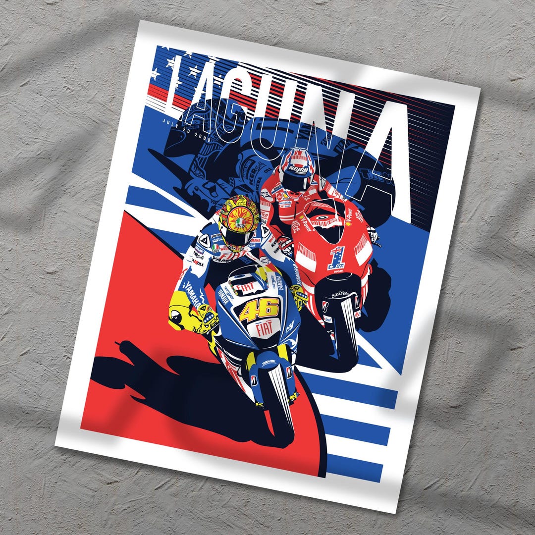 Valentino Rossi Motogp 2008 Laguna Seca Wall Art Print Poster - Etsy