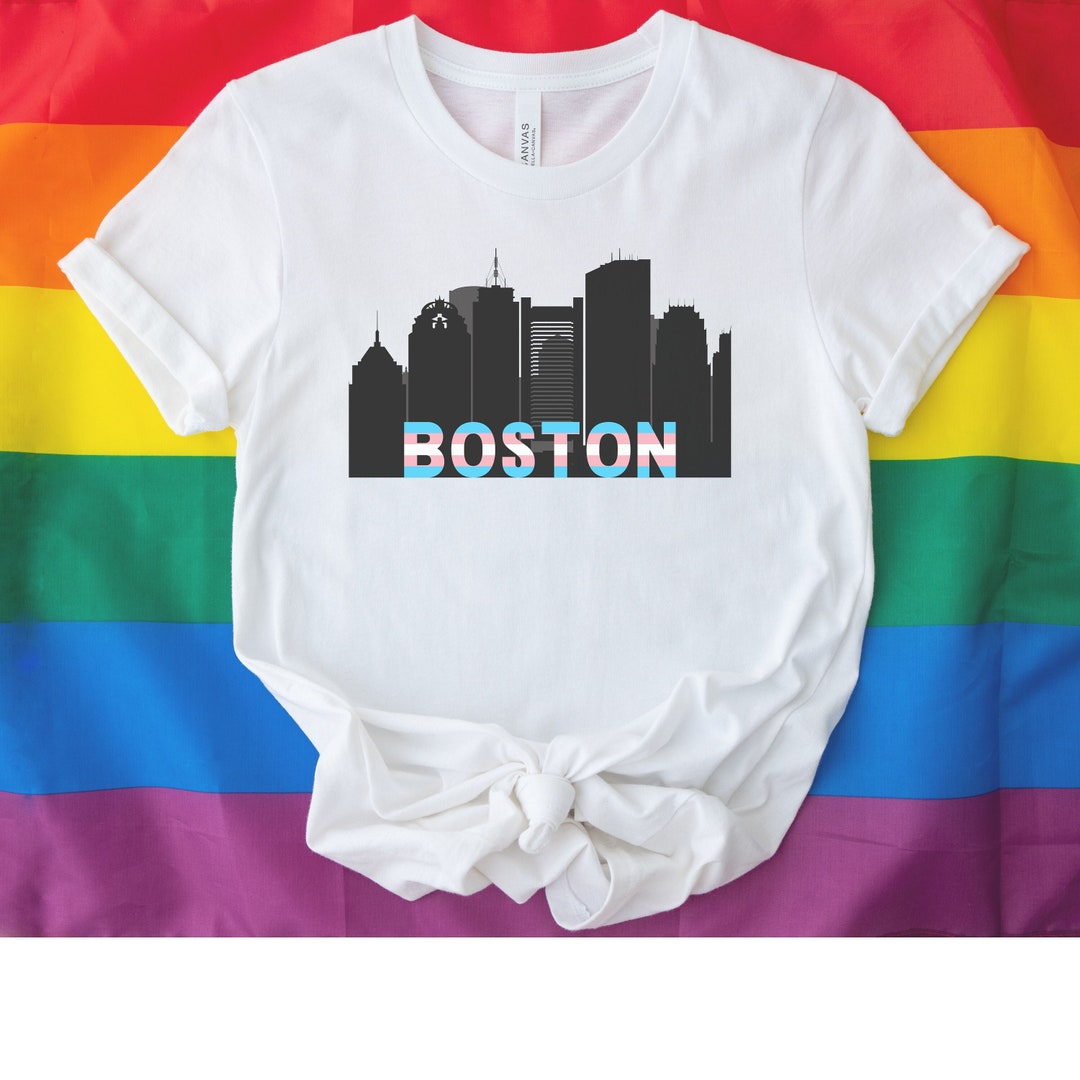 Trans Pride Shirt, Trans Boston, Trans Community, Boston Skyline, Pride ...