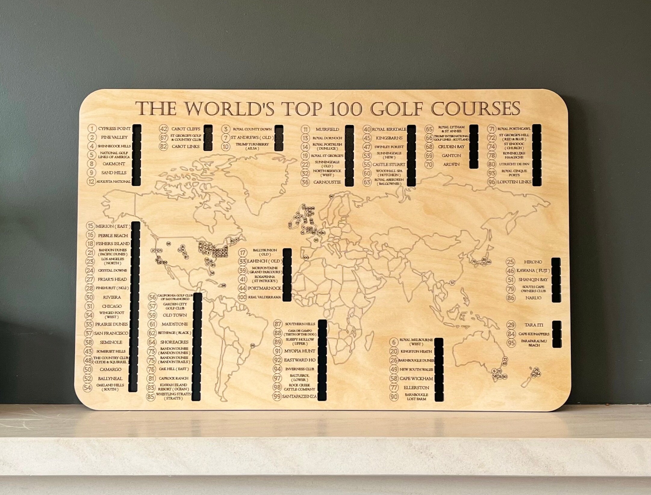 Top 100 World Golf Course Bucket List Tracker - Etsy