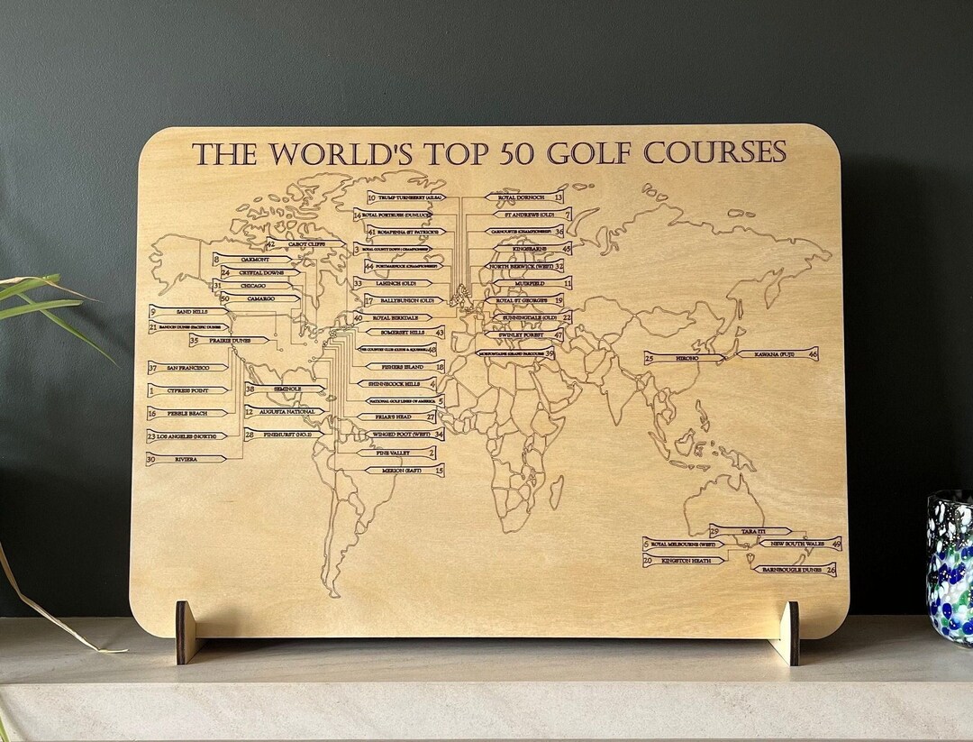 The World's Top 50 Golf Course Engraved Board Track Which Golf Courses ...
