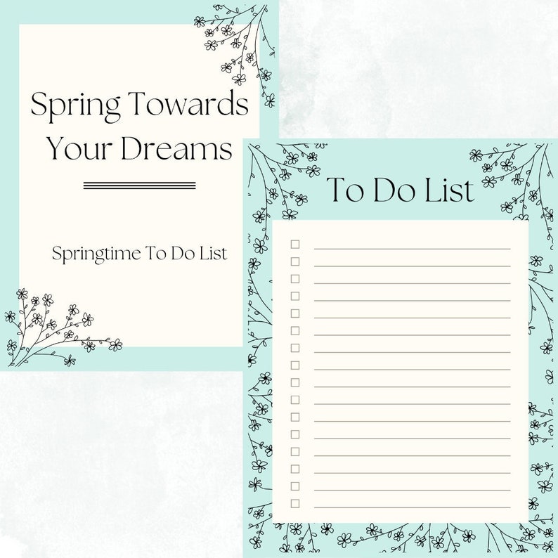 Printable to Do List Springtime Special - Etsy