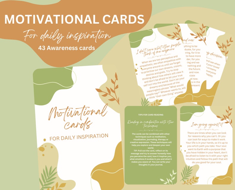 Motivational Cards, Affirmation Cards, Inspirational Quote Cards ...