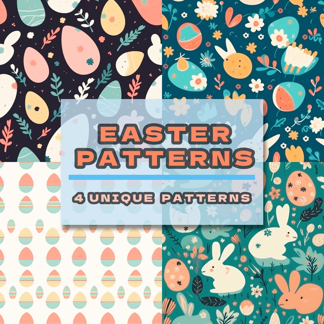 EASTER BUNNY, Easter Seamless Pattern, Backgrounds, Printable Digital ...