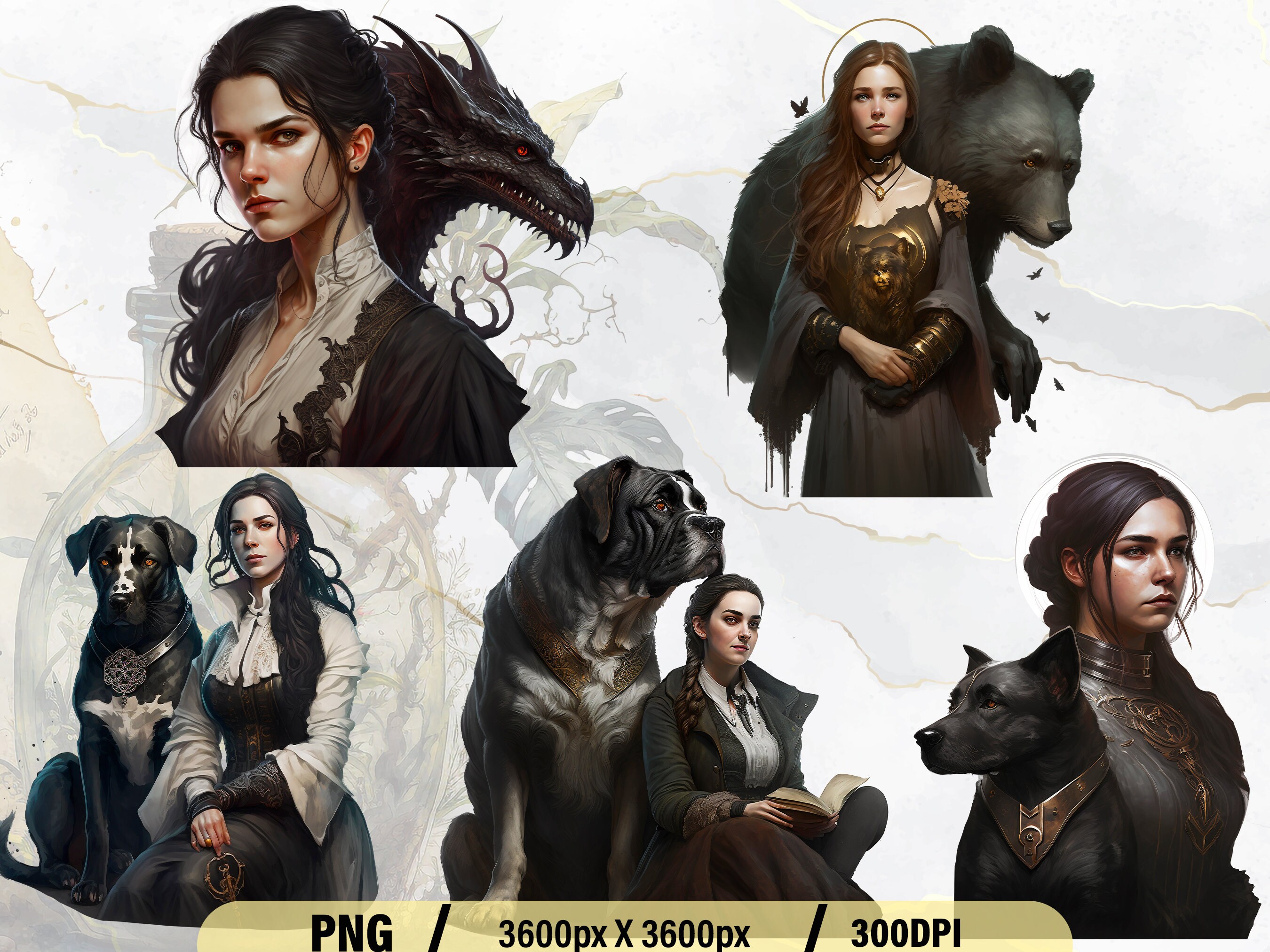 Dark Academia Watercolor Clipart Bundle, Gothic Bundle PNG, Fantasy Clipart, Dark Spell,png ...