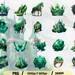 Emerald Princess Clipart Set, Watercolor Clipart, Vintage Lady PNG ...