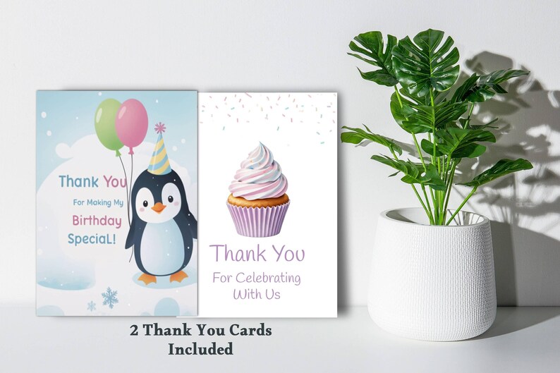 Editable Penguin Birthday Invitation Template 5"x7" | Personalizable ...