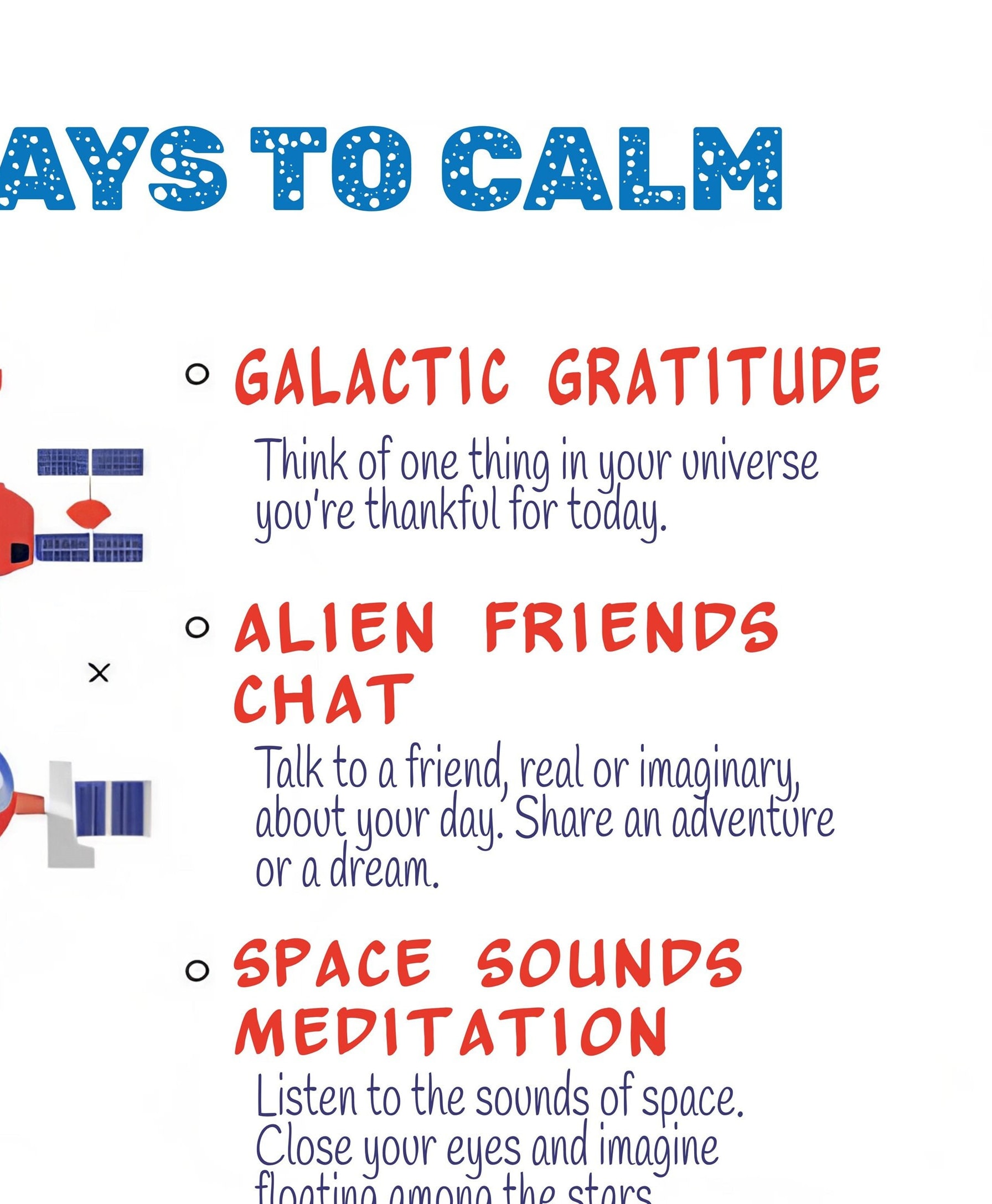 Feelings Poster, Emotions Chart Space Theme Kid's Playroom Bundle Wall ...