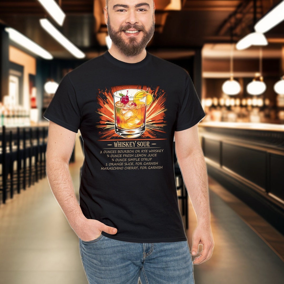 Whiskey Sour Recipe Drinking Shirt Cocktail Mixology - Etsy