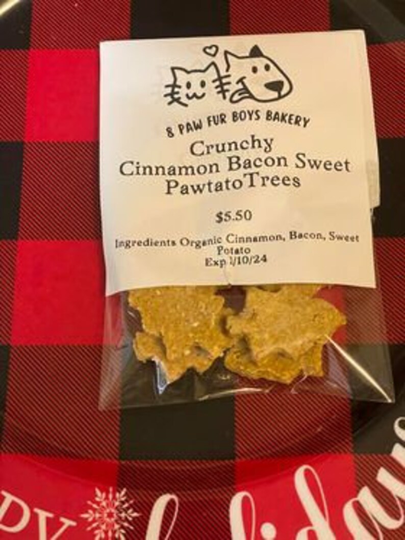 Crunchy Trees Organic Dog Treats Cinnamon Bacon Sweet Potato Delights ...