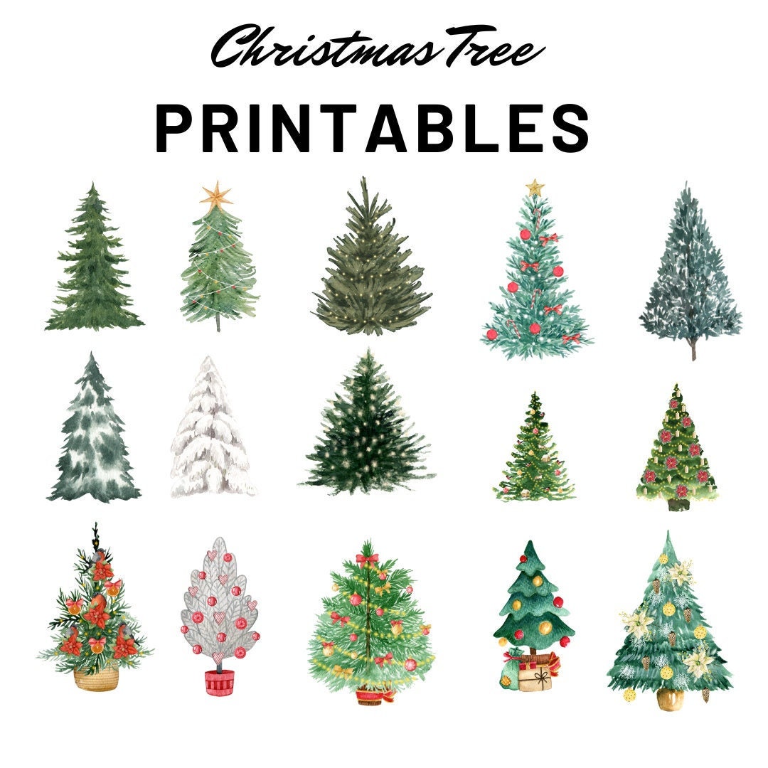 Christmas Tree Clip Art, Holidays Clip Art, Christmas Bundle PNG SVG ...