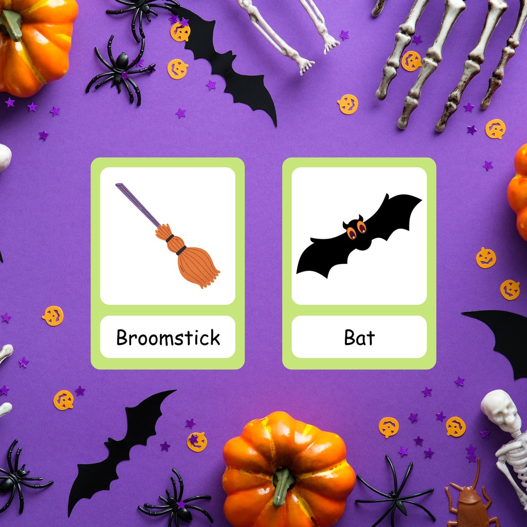 Halloween Flashcards, Halloween Vocabulary. Printable Fall/autumn Cards ...