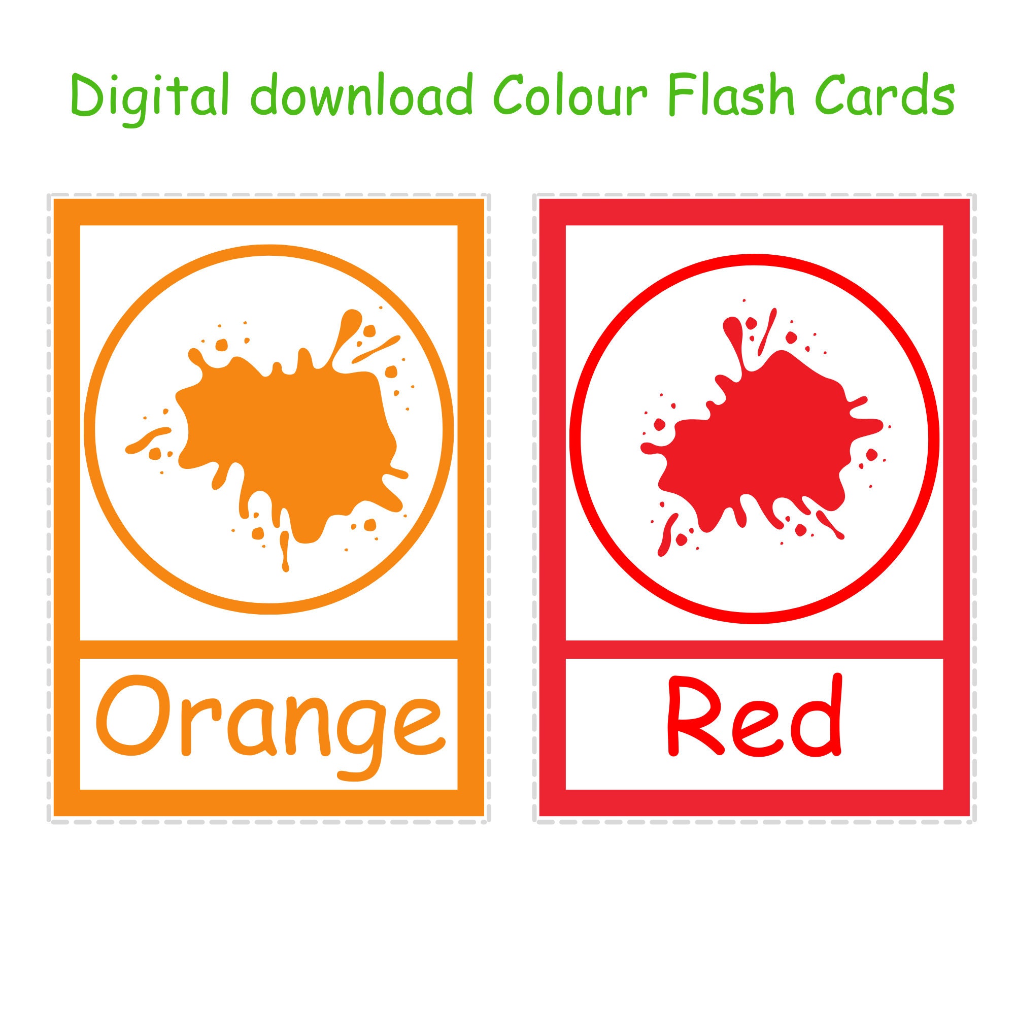 Digital Colour Flashcards Kids Colour color Digital Prints - Etsy