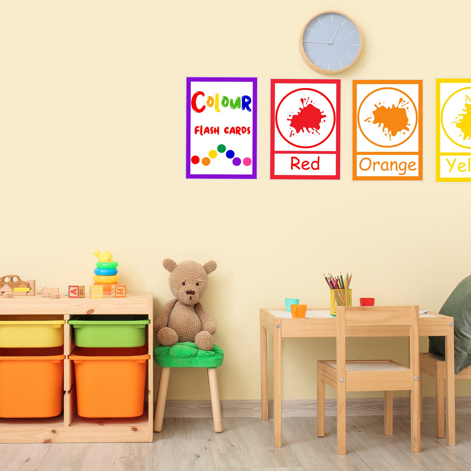 Digital Colour Flashcards Kids Colour color Digital Prints - Etsy