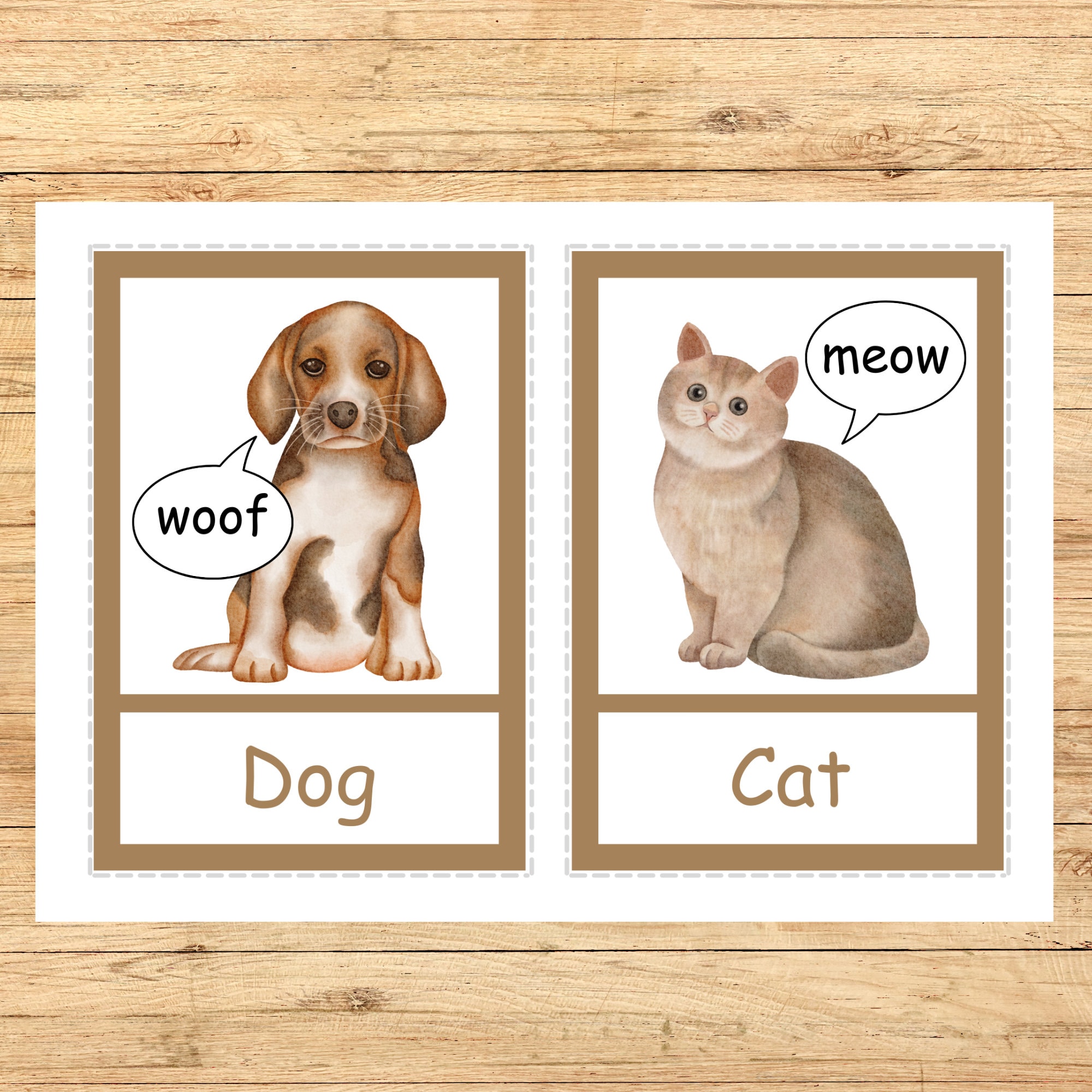 Animals and Their Sounds Flashcards - Learning the Animal Names and ...