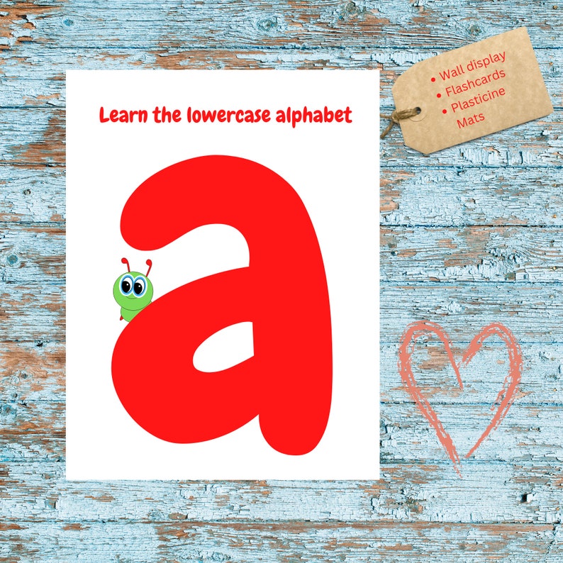 Alphabet Flashcards Beginning Letter Sounds Cute Caterpillar - Etsy