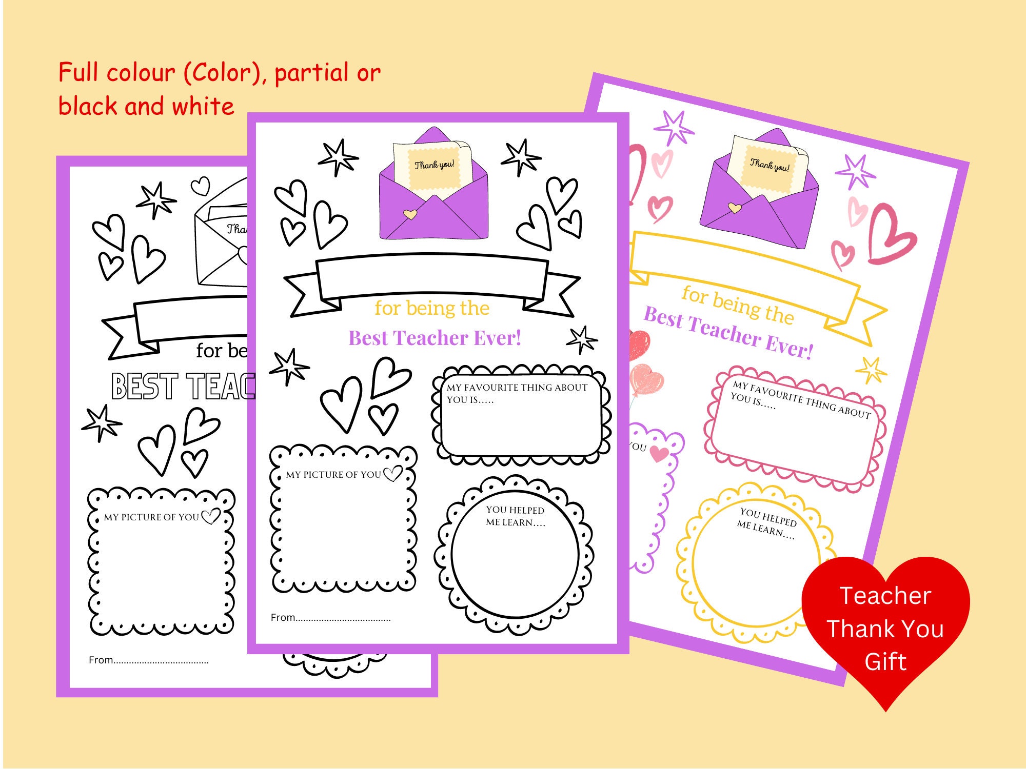 Teacher Thank You Gift, Appreciation Week Printable Gift, and Teacher ...