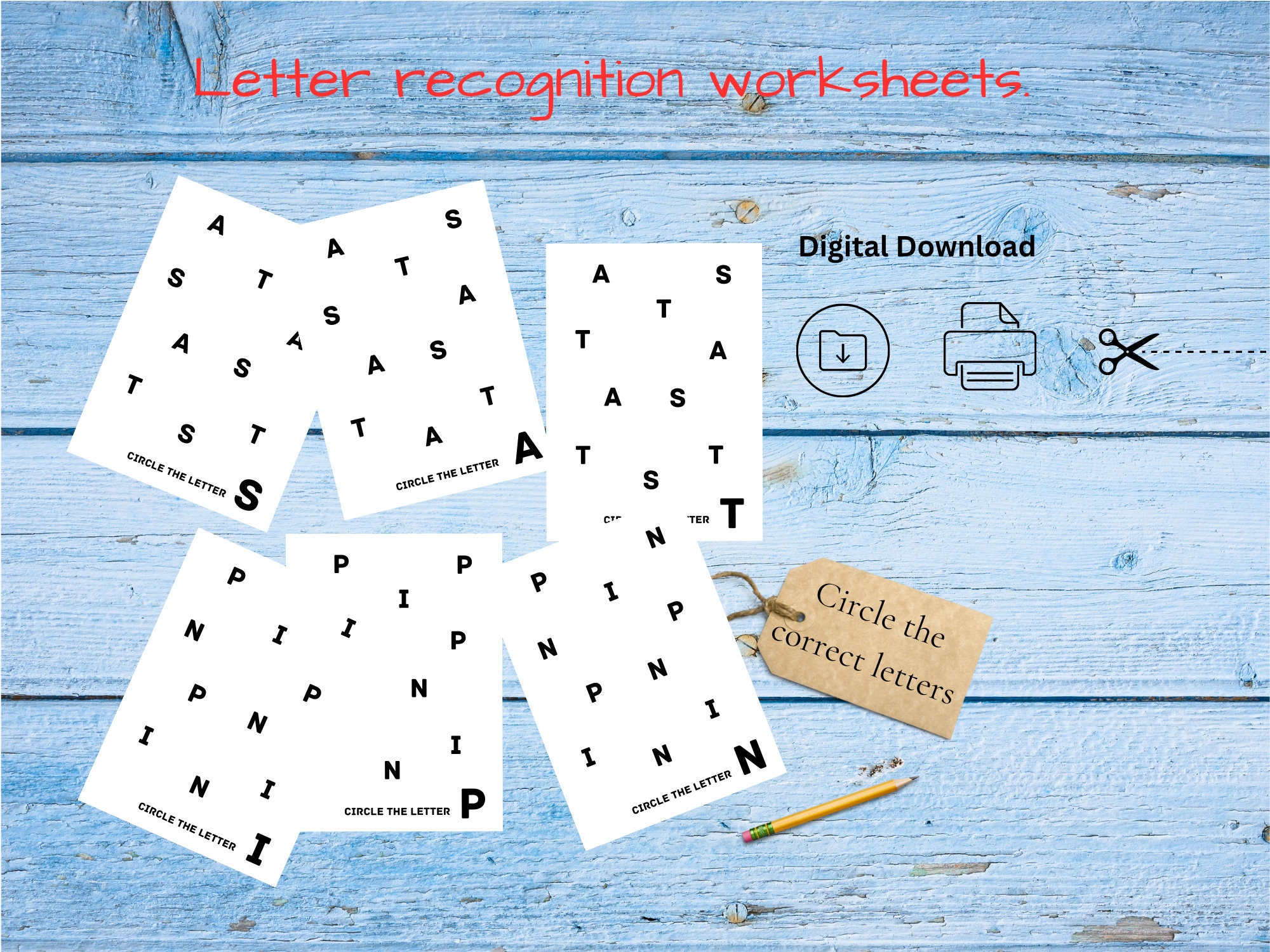 Phonics Worksheets Letter Recognition - Etsy
