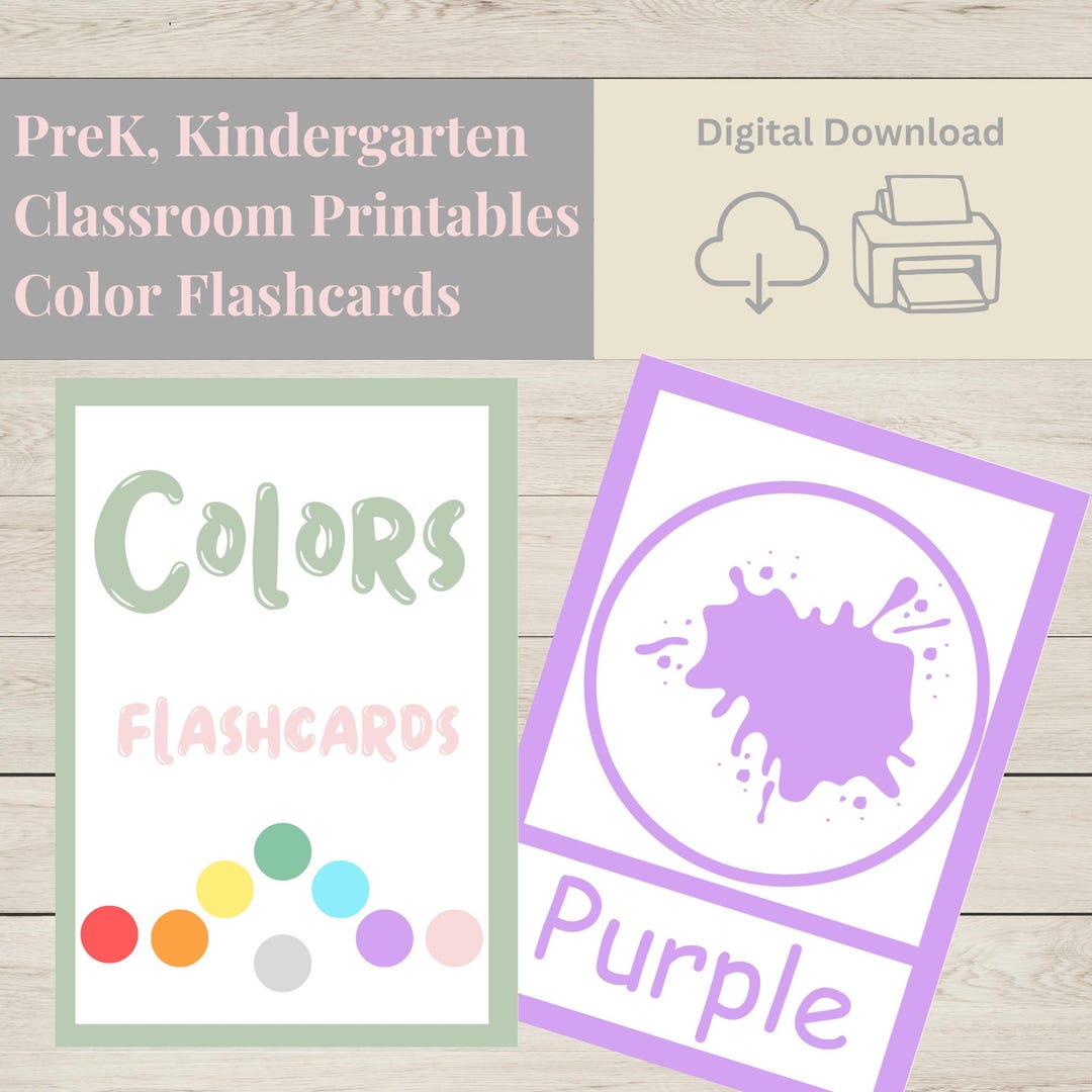 Printable Color Flashcards - Prek & Kindergarten Classroom Printables ...