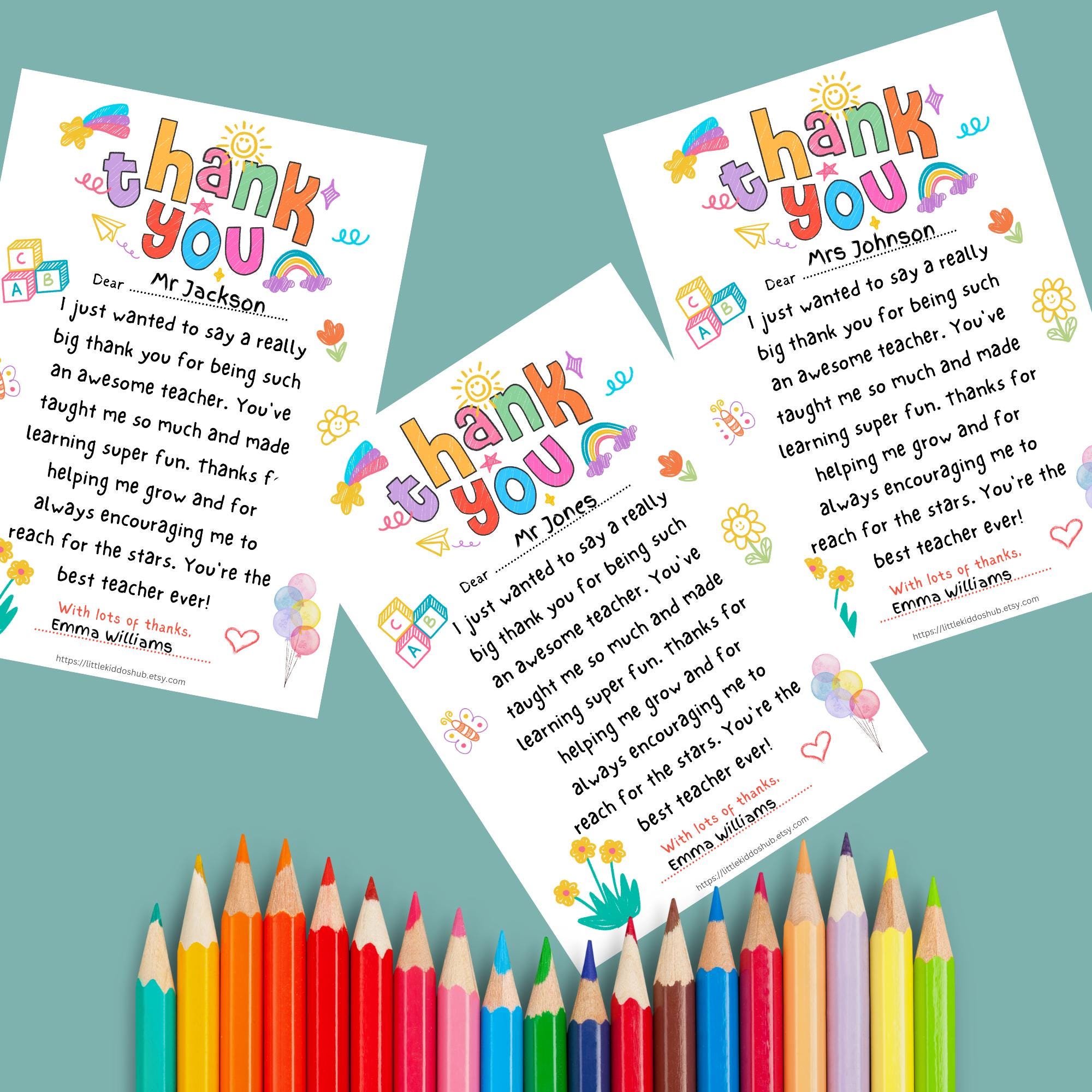 Teacher Appreciation Letter Gift, Thank You Printable (digital Download ...