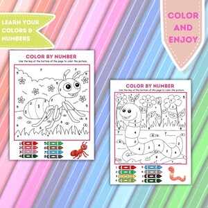 Spring Color by Number Printables, Preschool Activities (PDF File) - Etsy