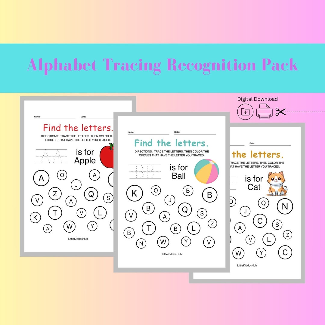 Alphabet Tracing Letter of the Week Worksheets, Homeschool, Preschool ...