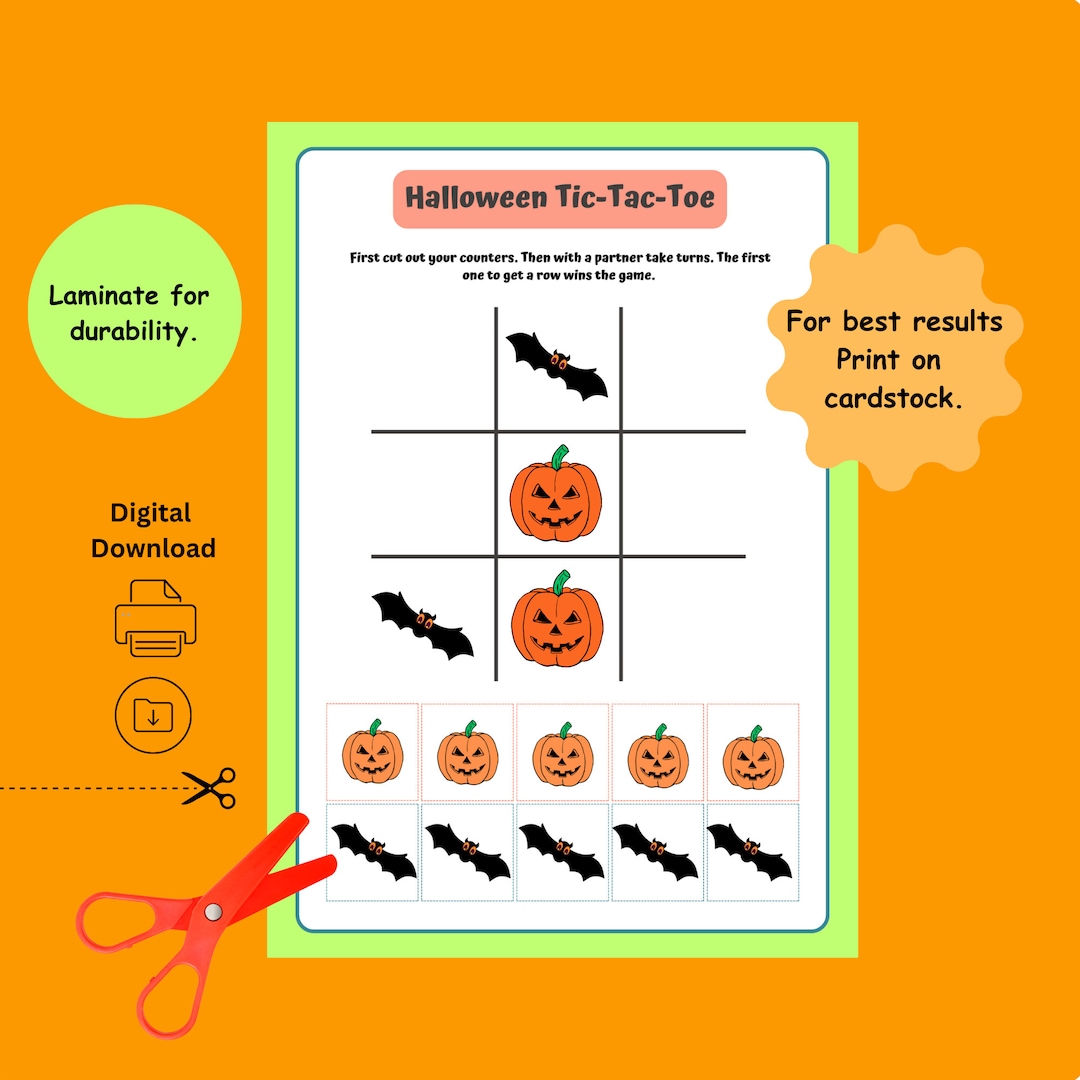 Halloween Activity for Kids - Tic-tac-toe - Family Activity Printable ...
