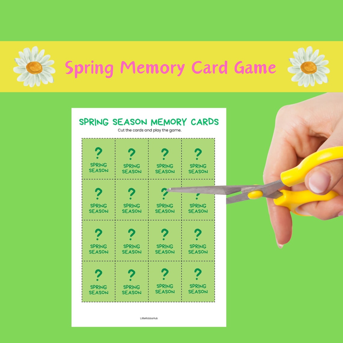 Spring Printable Activities Memory Game, Matching Cards, Preschool ...