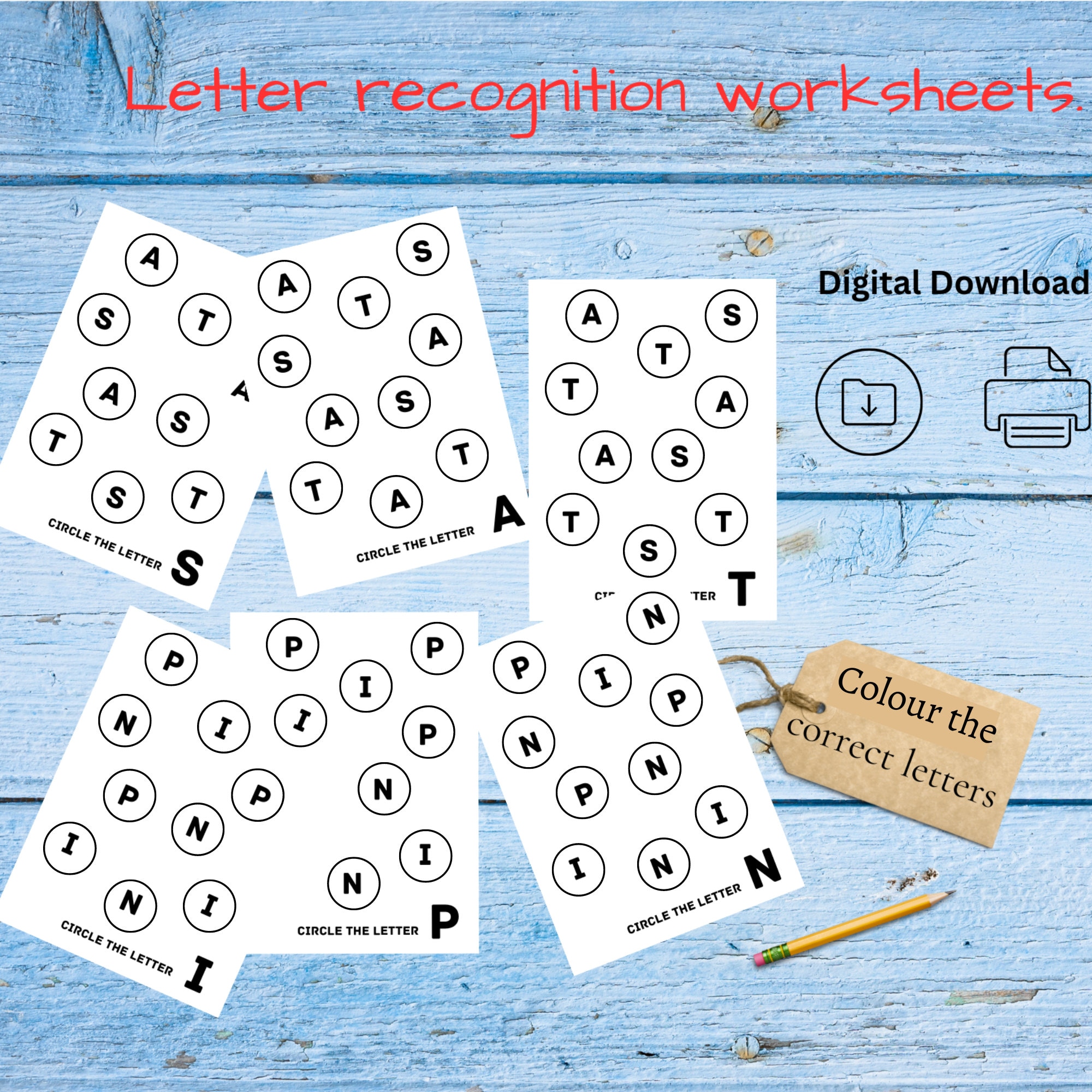 Phonics Worksheets Letter Recognition for Uppercase First Letter Group ...