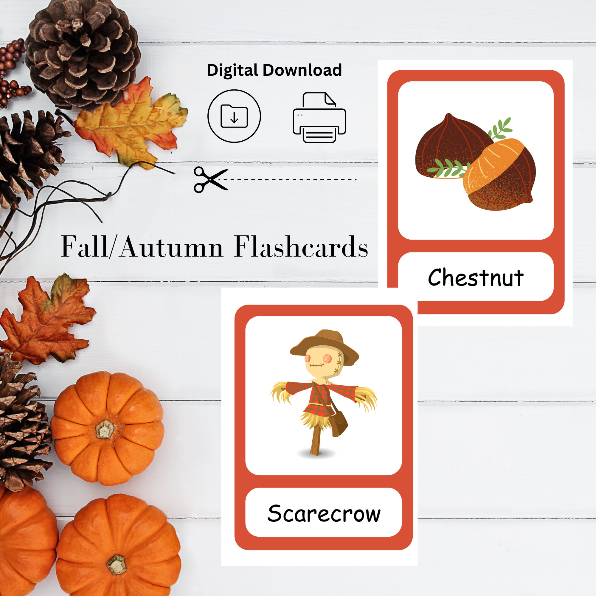 Printable Fall Flashcards. Autumn Flashcards. Homeschooling Activities ...