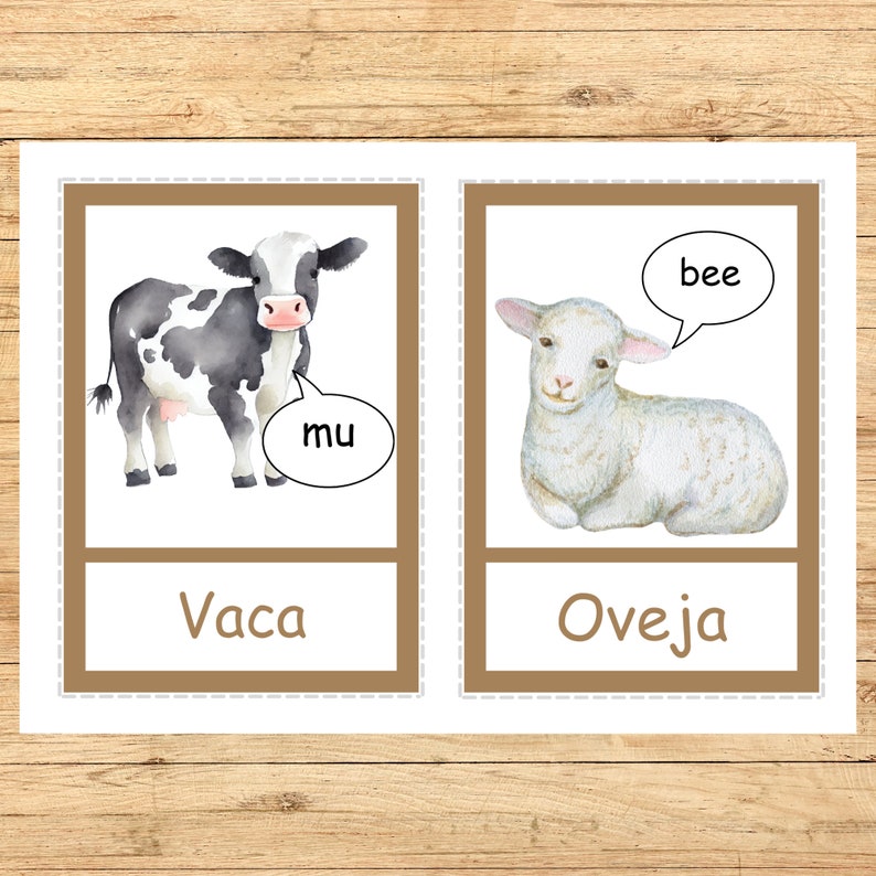 Spanish Animal Flashcards – Bilingual Learning, Memory Game (PDF ...