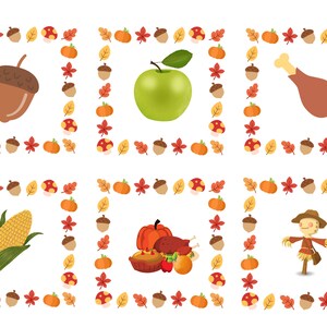 Thanksgiving Memory and Matching Game. Instant Digital Download ...