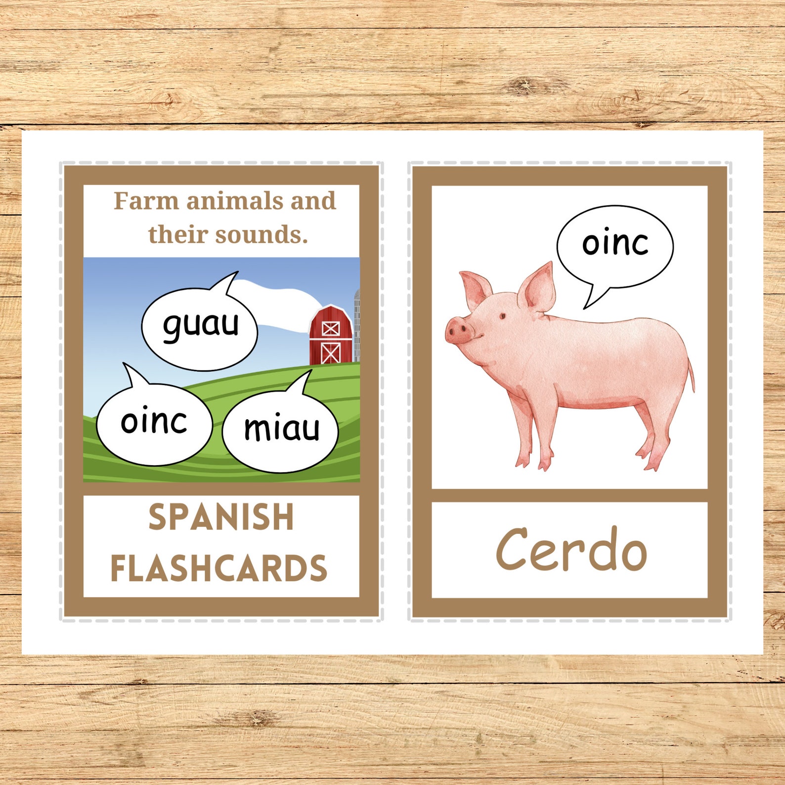 Printables Prek & Kindergarten - Spanish Animals and Their Sounds ...